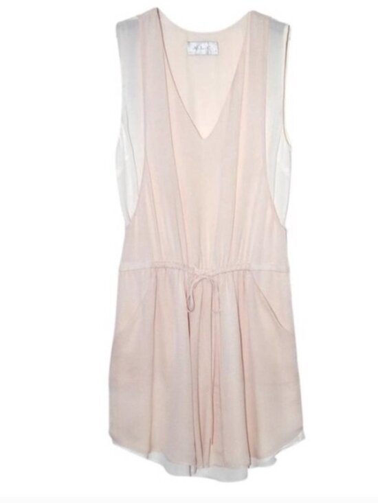 A.L.C. | Dresses | Alc Silk Blouson Mini Dress Ivory Nude Pink | Poshmark